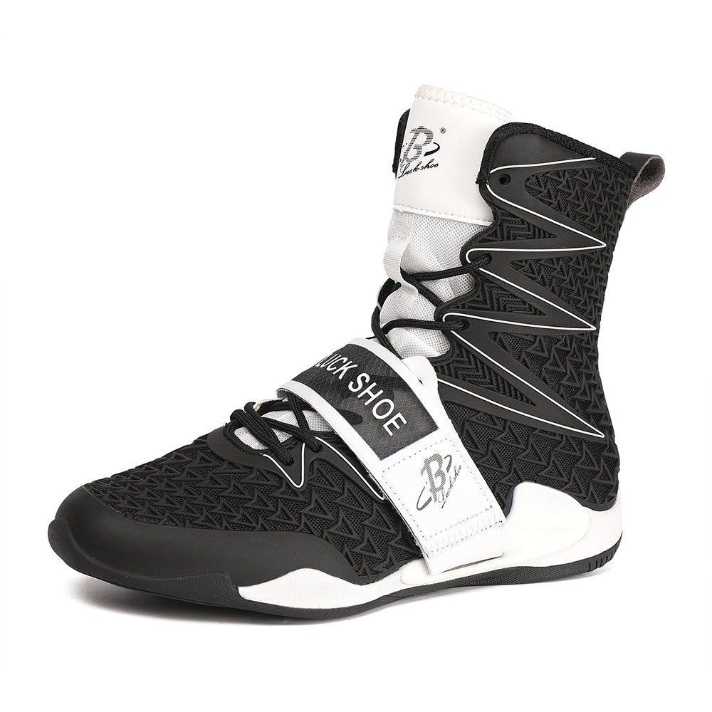 Men's Boxing Shoes Black/ White LS308 – B LUCK SHOE